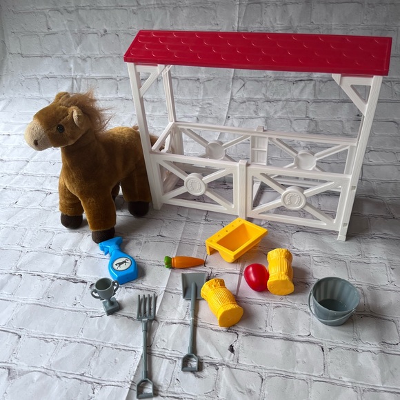Toys | 15piece Plush Pony And Stable Play Set With Opening Gate | Poshmark